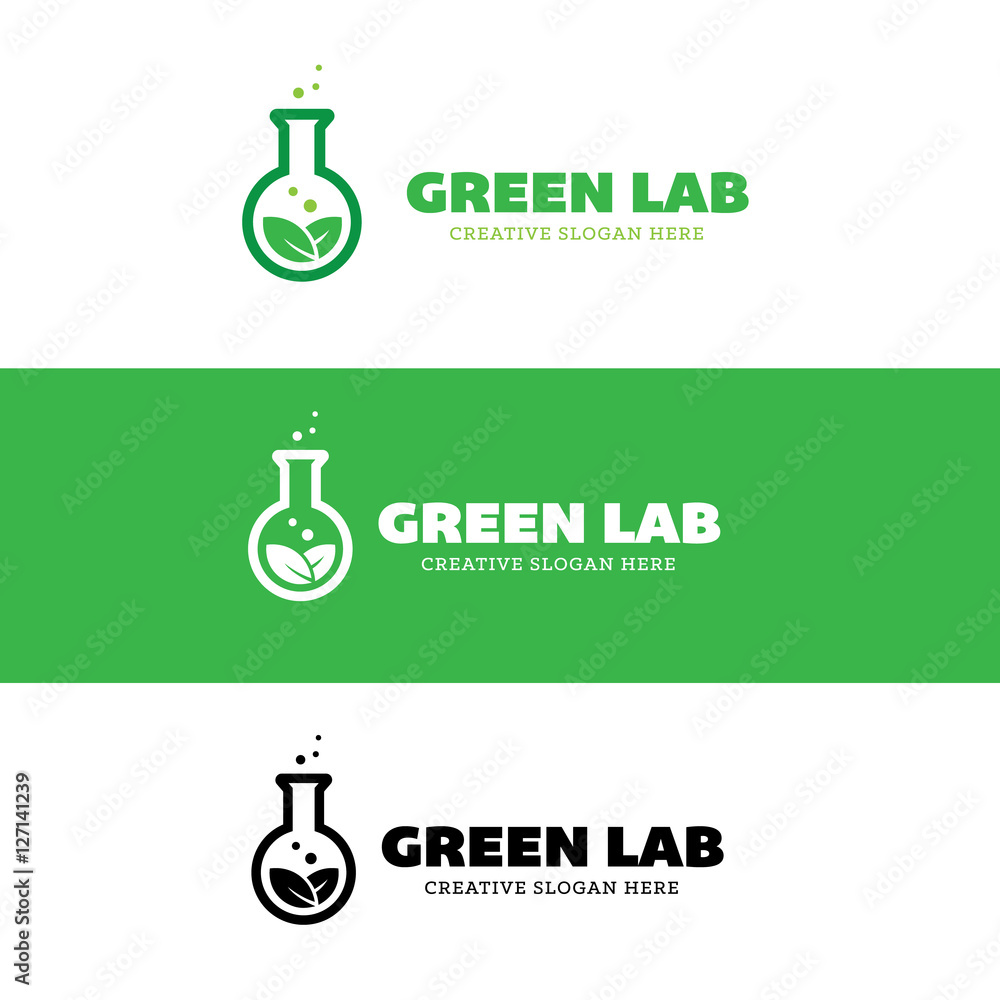 Green lab logo template. Stock Vector | Adobe Stock