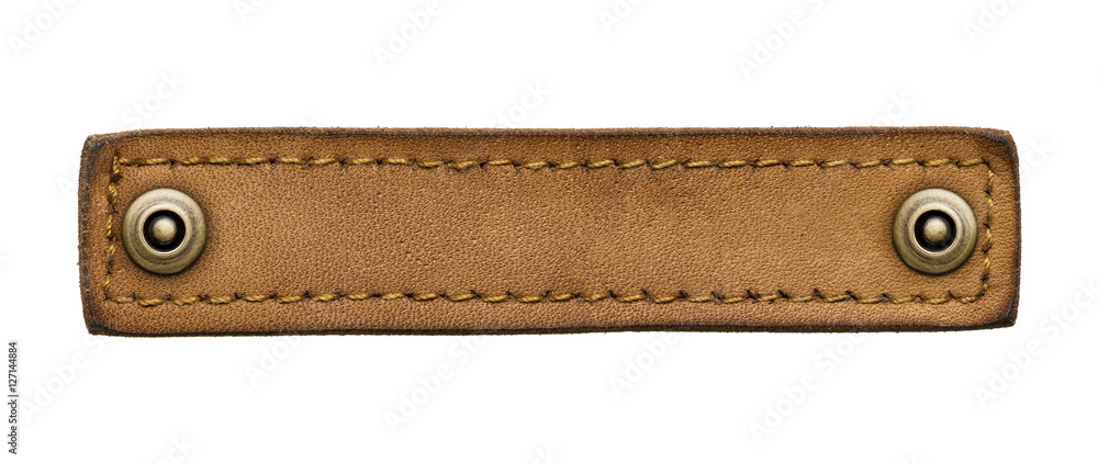leather jeans label with rivets Stock Photo | Adobe Stock