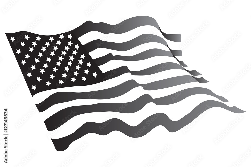 American flag vector color grayscale Stock Vector | Adobe Stock