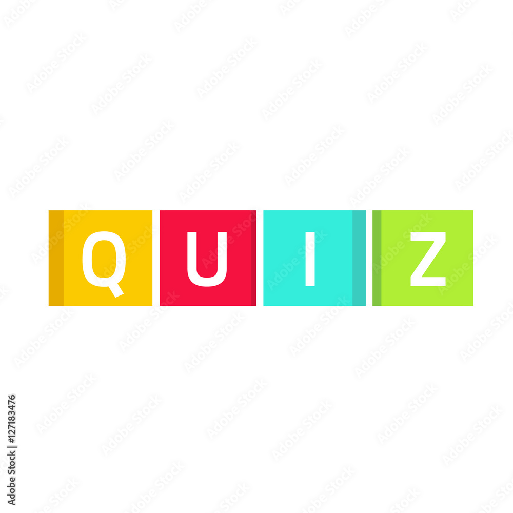 Quiz logo vector, questionnaire show icon concept, flat style quiz text ...