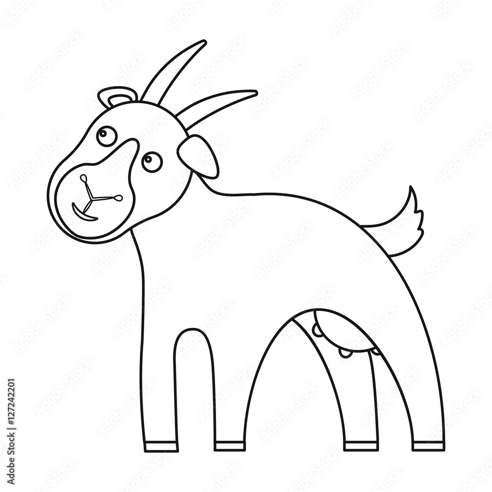 Goat icon in outline style isolated on white background. Milk symbol ...
