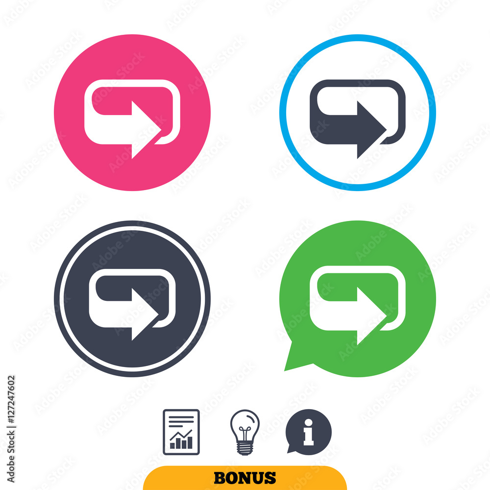 Rotation icon. Repeat symbol. Refresh sign. Report document ...