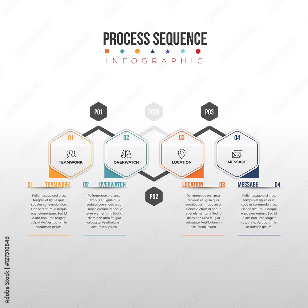 Process Sequence Infographic Stock Vector | Adobe Stock