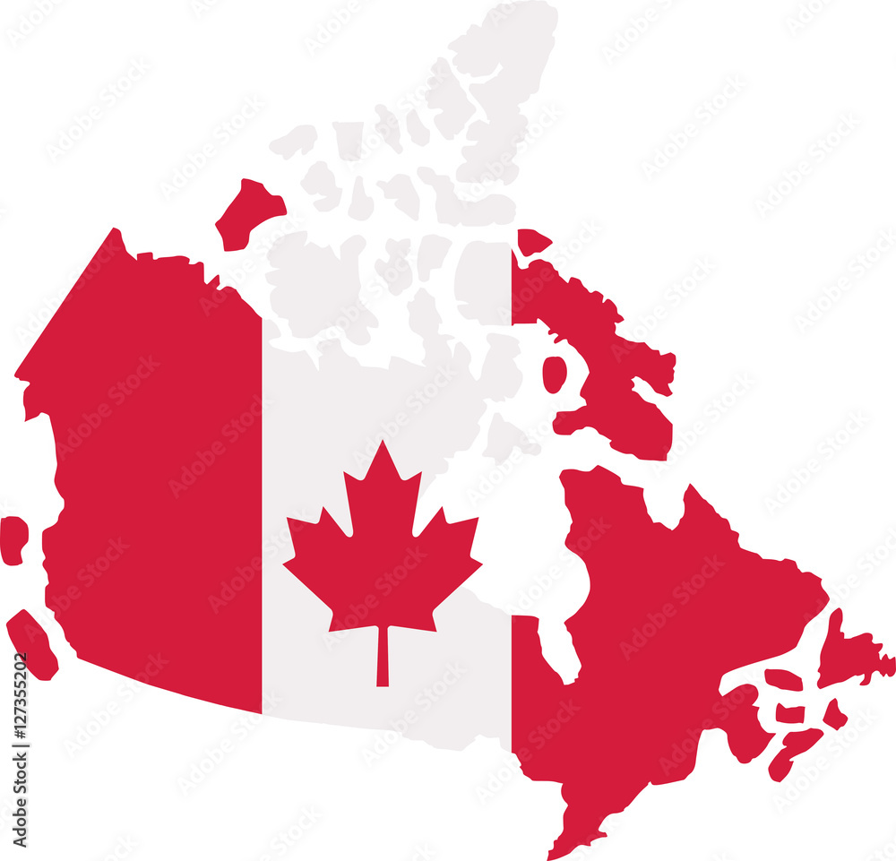 Canada map with canadian flag Stock Vector | Adobe Stock