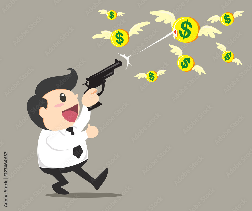 businessman hunting money- vector illustrator Stock Vector | Adobe Stock
