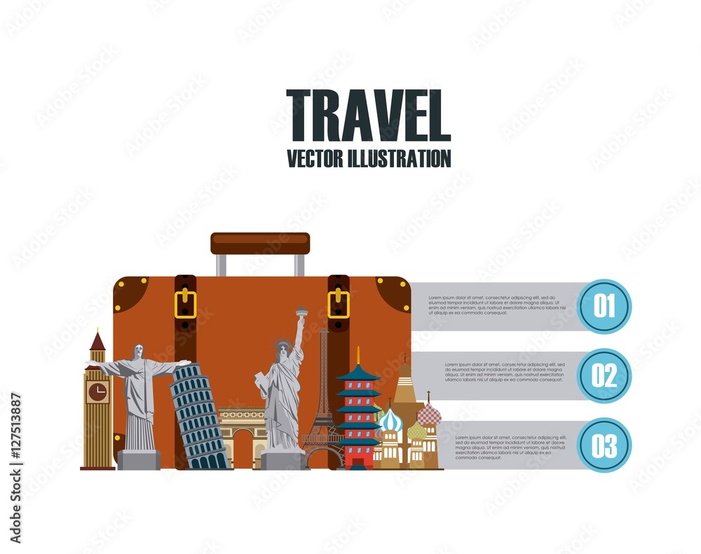 infographic presentation of iconic monuments of the world. colorful ...