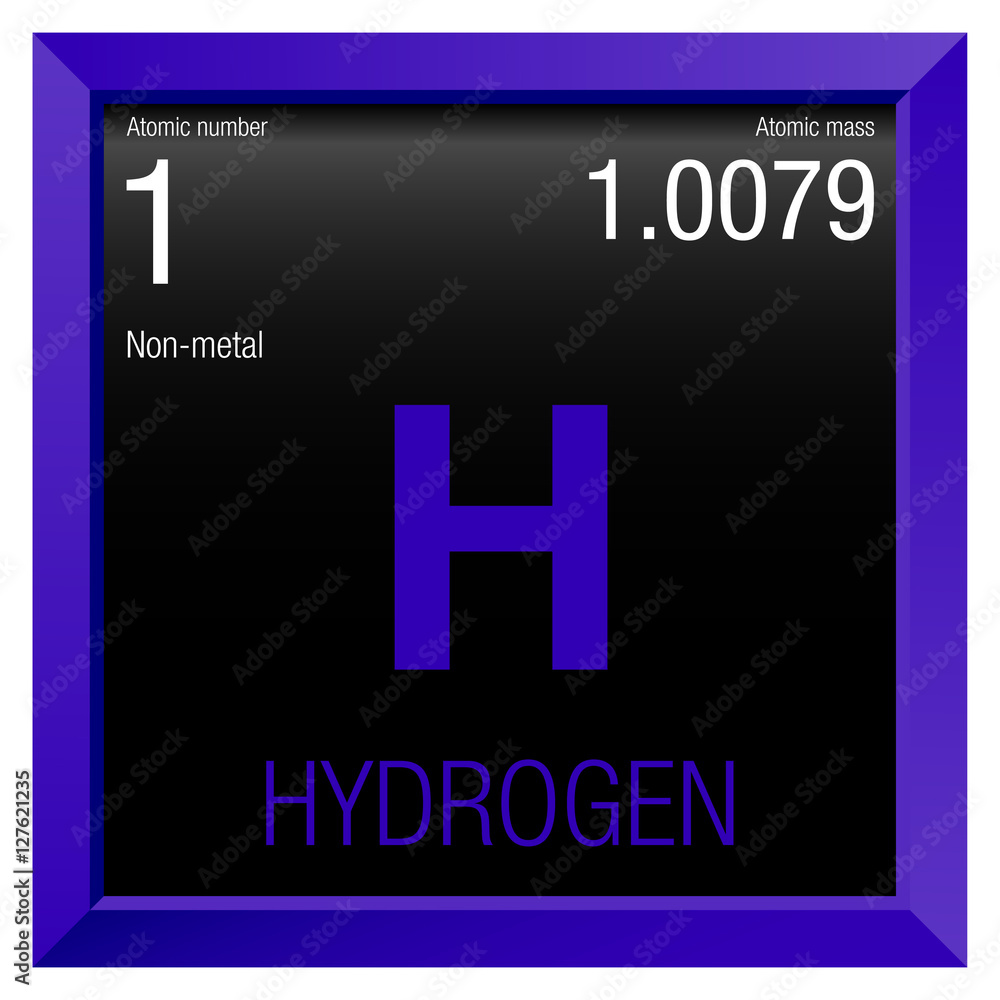 Hydrogen symbol. Element number 1 of the Periodic Table of the Elements ...