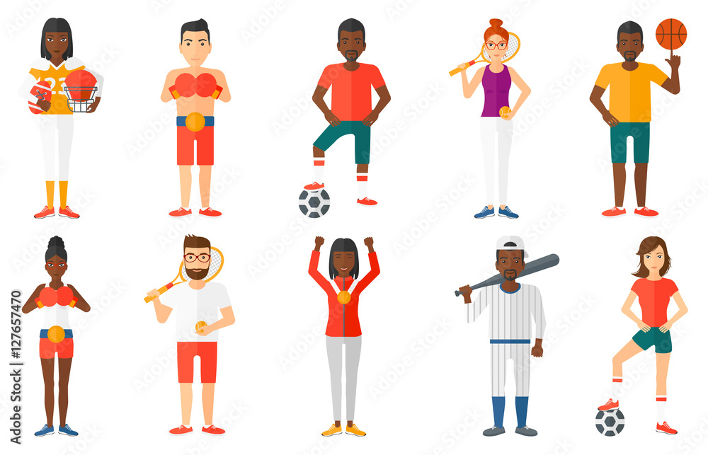 Vector set of sport characters. Stock Vector | Adobe Stock