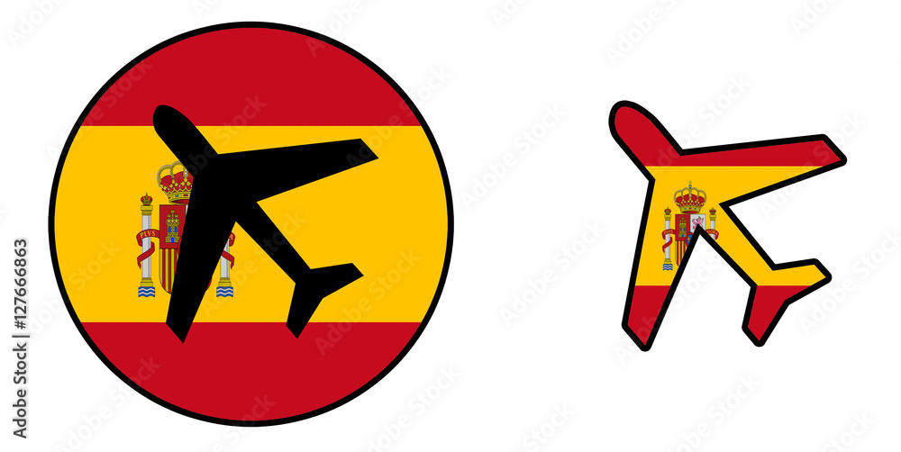 Nation flag - Airplane isolated - Spain Stock Illustration | Adobe Stock