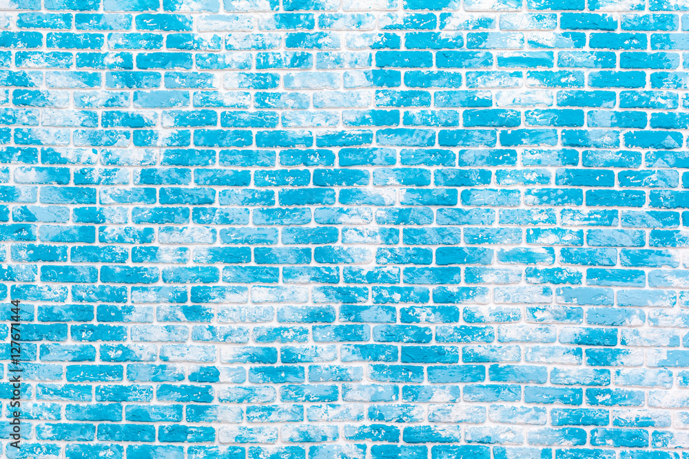 Blue brick wall background Stock Photo | Adobe Stock