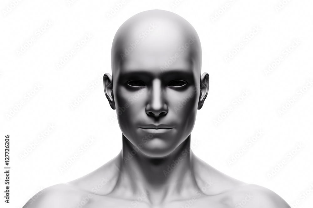 Generic human man face, front view. Futuristic Stock Illustration ...
