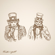 Uncle Sam Vintage Drawing Free Stock Photo - Public Domain Pictures