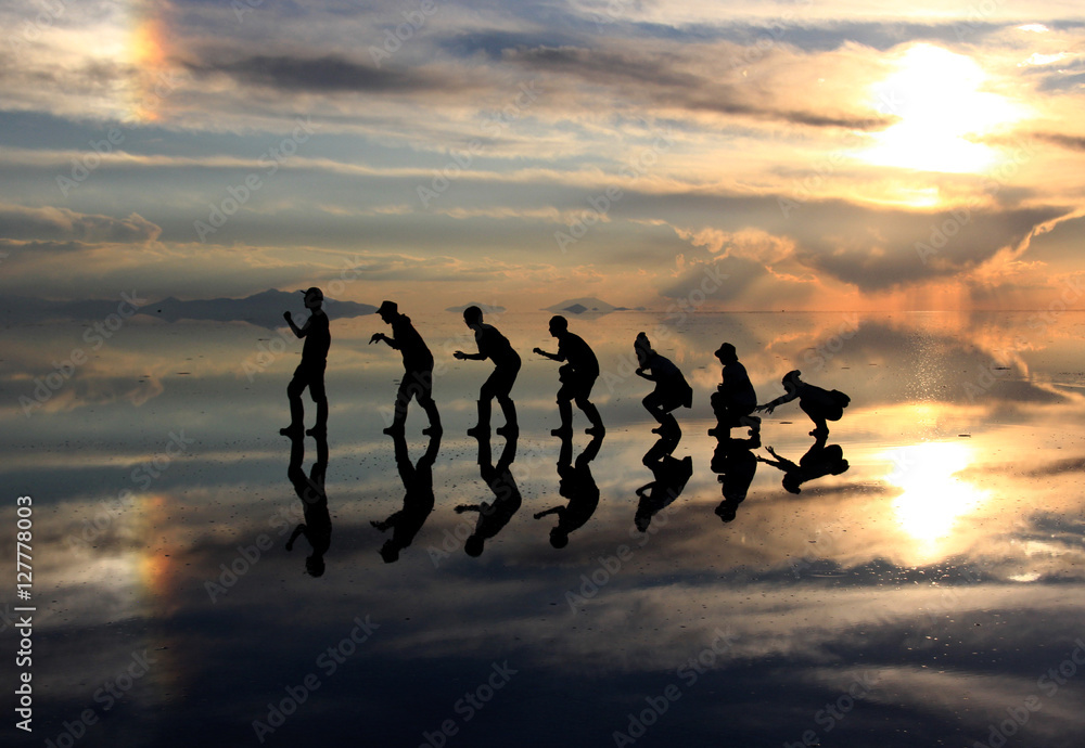 Evolution on Salar de Uyuni salt flats, Bolivia Stock Photo | Adobe Stock