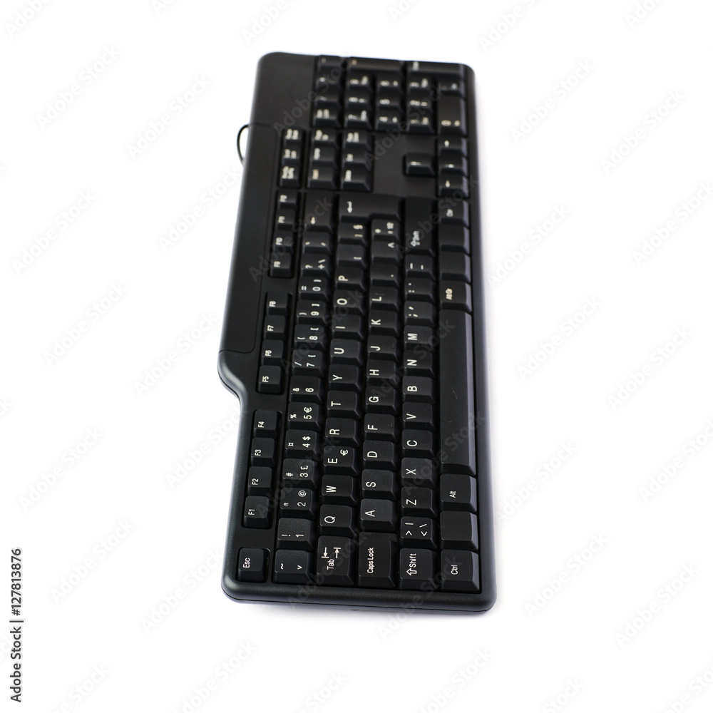 Black keyboard isolated over white background Stock Photo | Adobe Stock