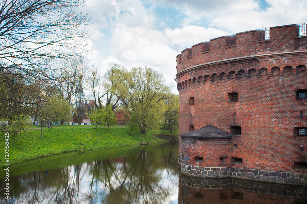 Tower of Der Dona, now museum of Amber. Part of the german defensive ...