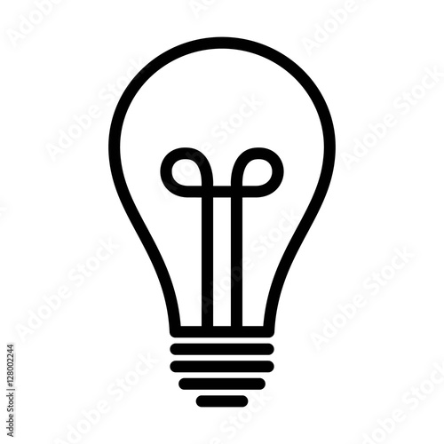 Vintage light bulb / lightbulb turned off or idea line art icon for ...