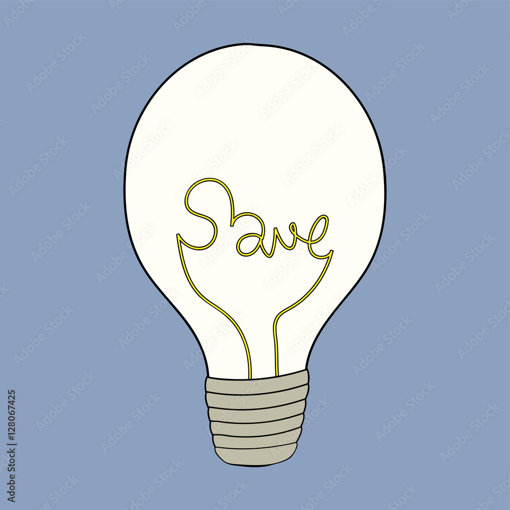 Saving Energy Light Bulb Stock Vector | Adobe Stock