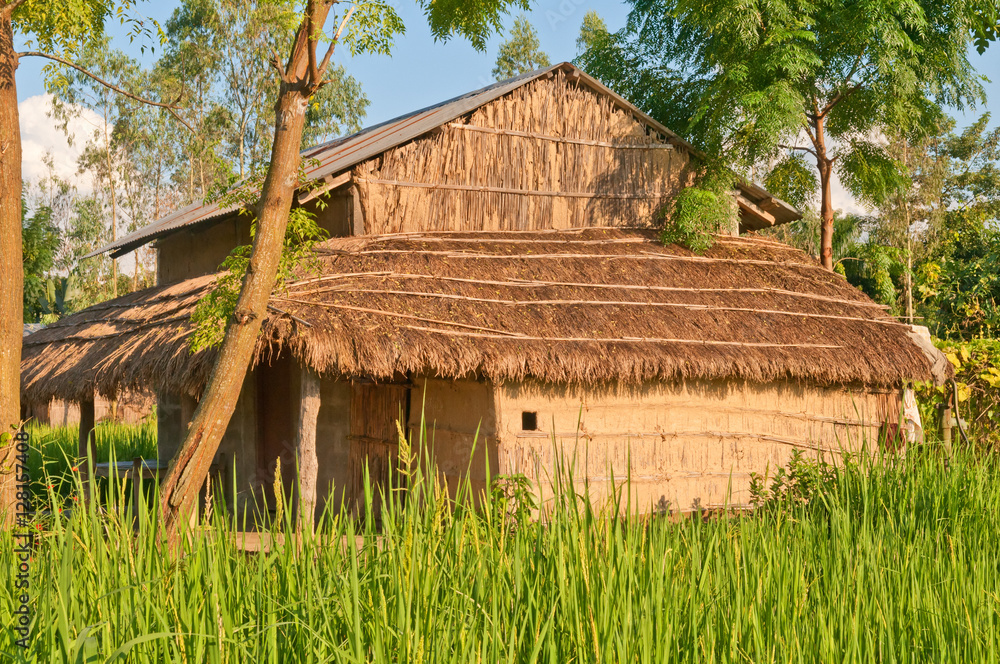 The native house in Chitwan National Park. Stock Photo | Adobe Stock