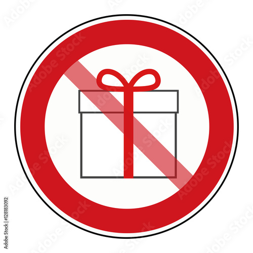 Geschenke Verbot Zeichen rot durchgestrichen – kaufen Sie diese ...