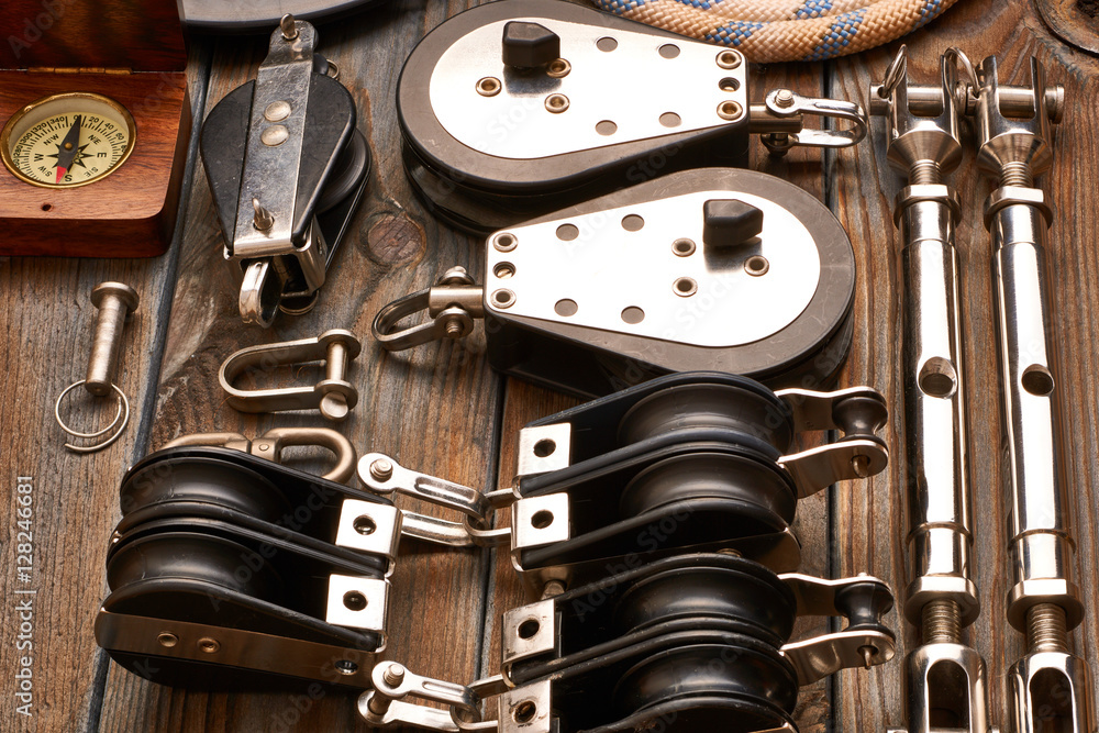 Sailing yacht rigging equipment Stock Photo | Adobe Stock