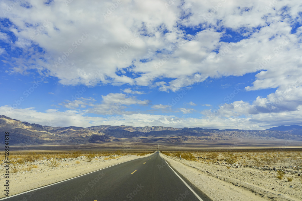 Beautiful straight road landscape Stock Photo | Adobe Stock