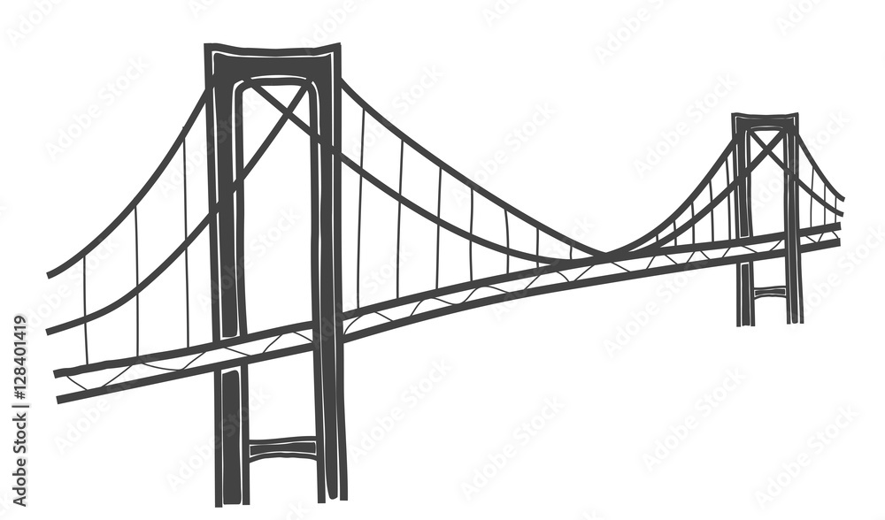 rainbow bridge Tokyo drawing Stock Illustration | Adobe Stock
