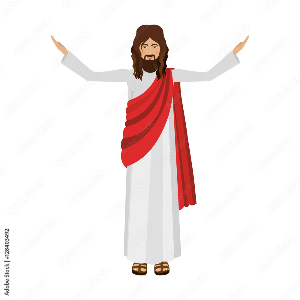 figure human of Jesus Christ with hands up vector illustration Stock ...