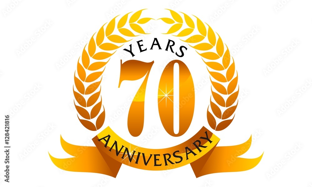 70 Years Ribbon Anniversary Stock Vector | Adobe Stock