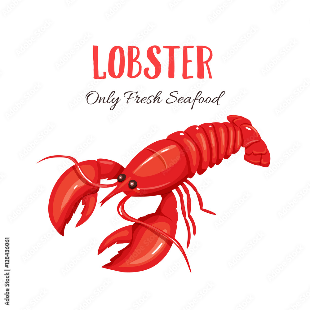 Lobster vector illustration in cartoon style Stock Vector | Adobe Stock