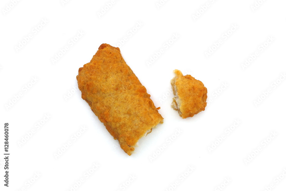 Ein Backfisch auf weißen hintergrund Stock Photo | Adobe Stock
