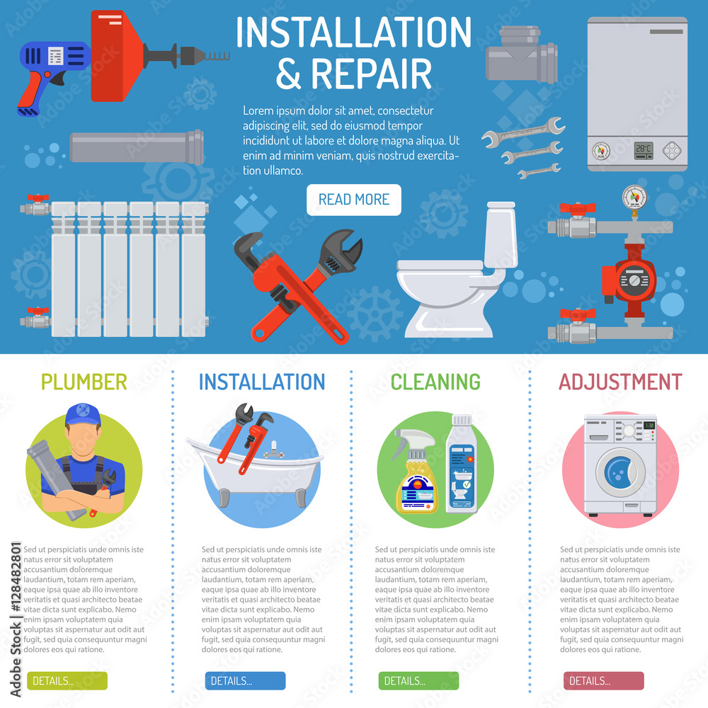 Plumbing Service infographics Stock Vector | Adobe Stock