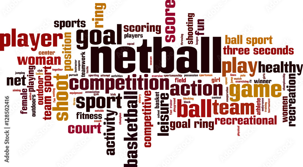 Netball word cloud concept. Vector illustration Stock Vector | Adobe Stock