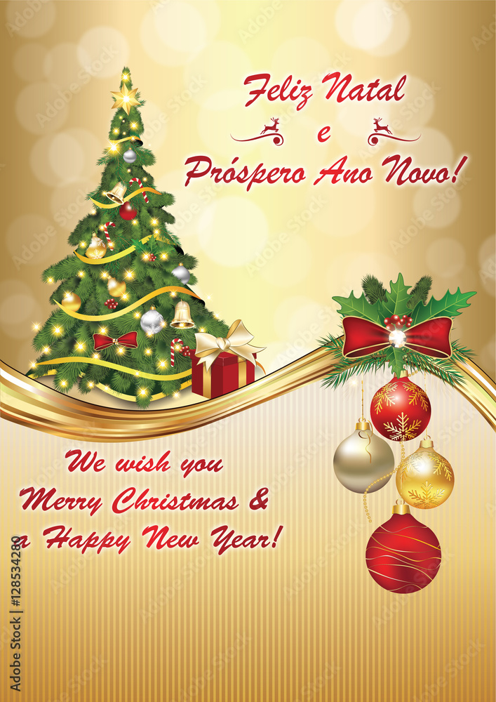 We wish you Merry Christmas and Happy New Year - Portuguese language ...