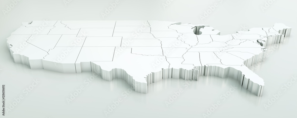 Map of USA. Highly detailed 3D rendering Stock Illustration | Adobe Stock