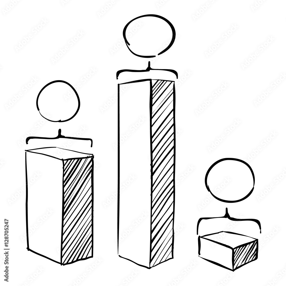 Square diagram infographics. Hand drawn illustration of square diagram ...
