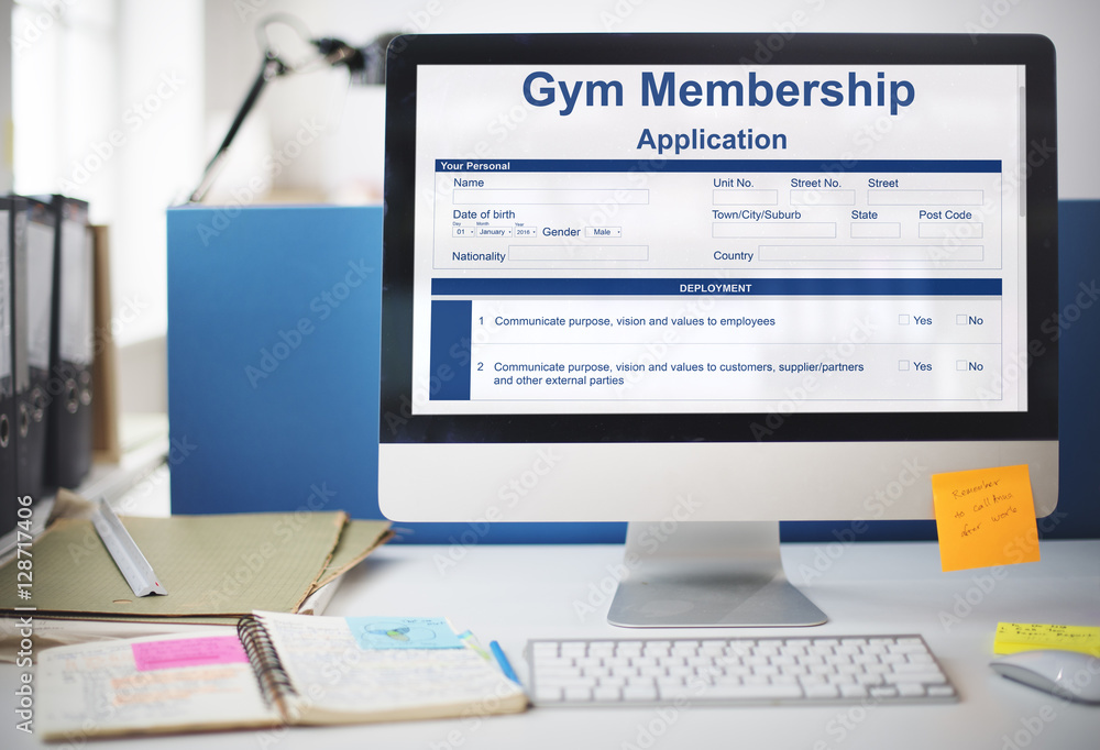 Gym Membership Application Form Request Concept Stock Photo | Adobe Stock