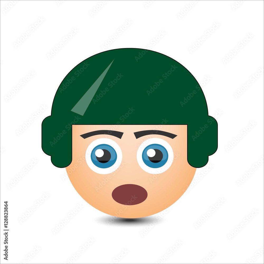Smile soldier. Vector illustration Stock Vector | Adobe Stock