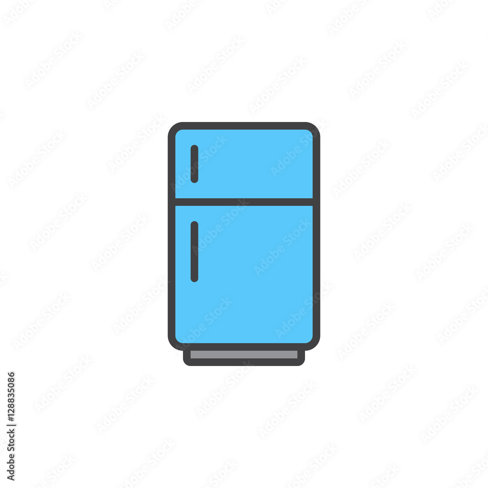 Fridge line icon, refrigerator filled outline vector sign, linear ...
