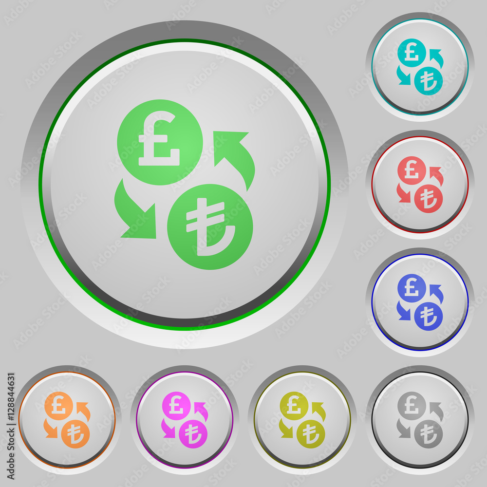 Pound Lira exchange push buttons Stock Vector | Adobe Stock