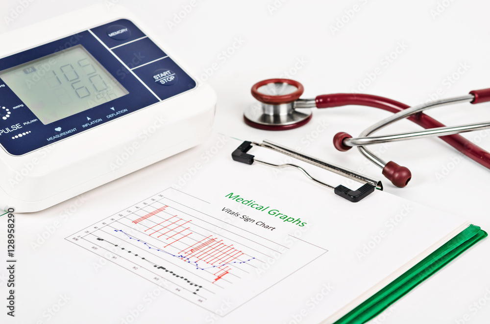Vitals sign chart, Medical Graphs and Measuring blood pressure. Stock ...