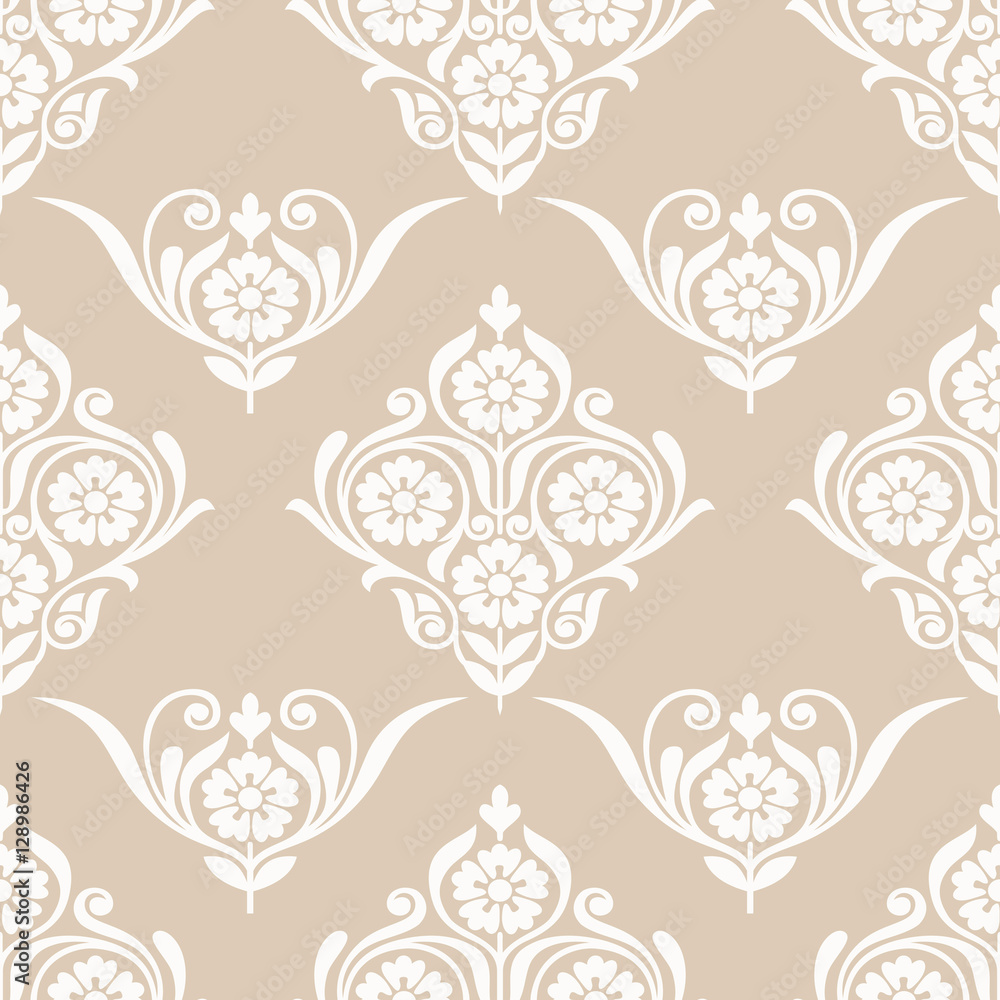 Seamless golden flower pattern design Stock Vector | Adobe Stock