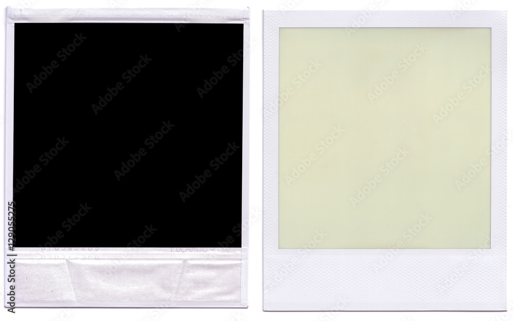Black polaroid border frame front and back. Stock Photo | Adobe Stock