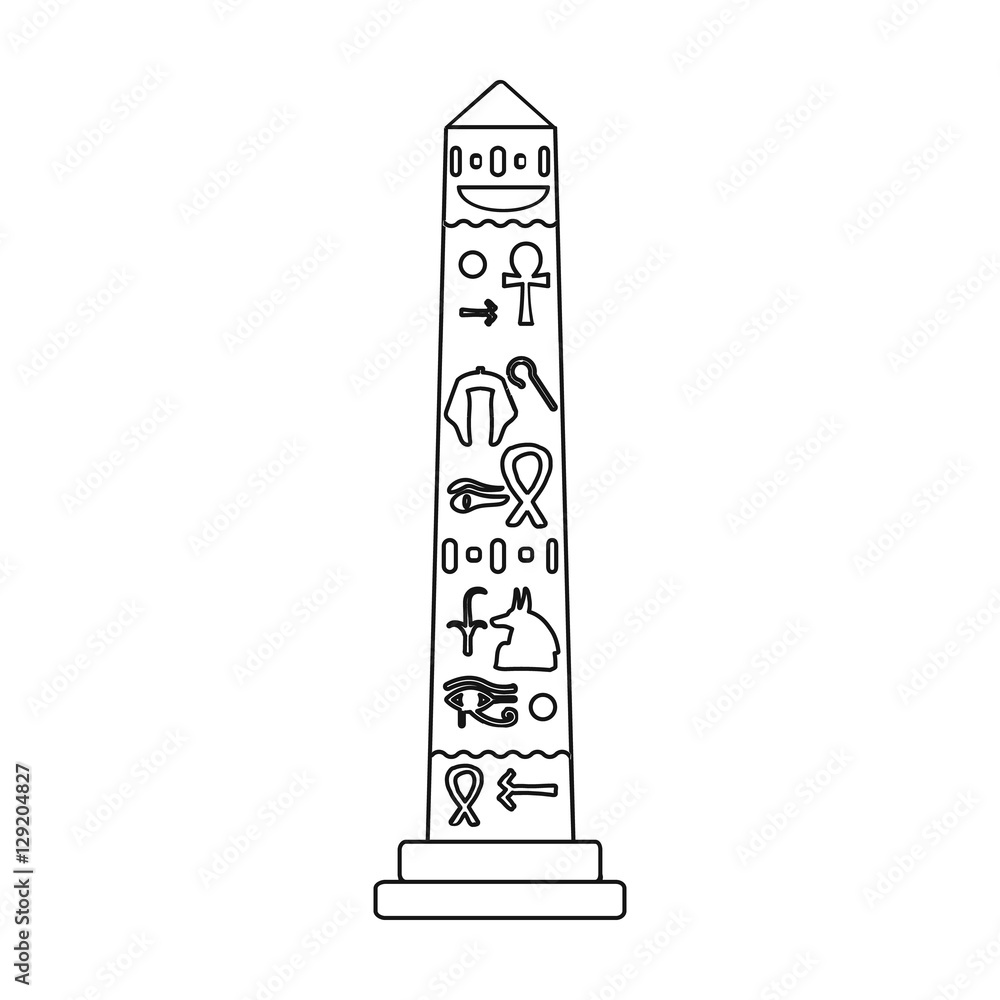 Luxor obelisk icon in outline style isolated on white background ...