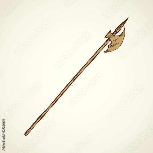 Halberd. Vector drawing – Stock-Vektorgrafik | Adobe Stock