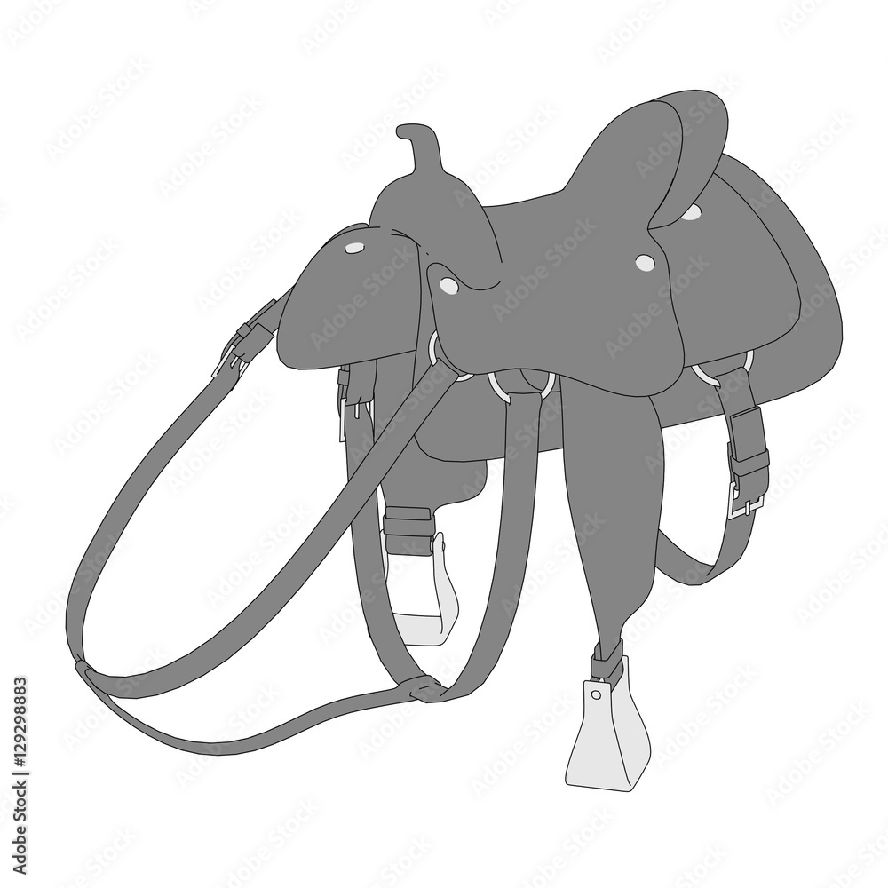 2d cartoon illustration of saddle Stock Illustration | Adobe Stock