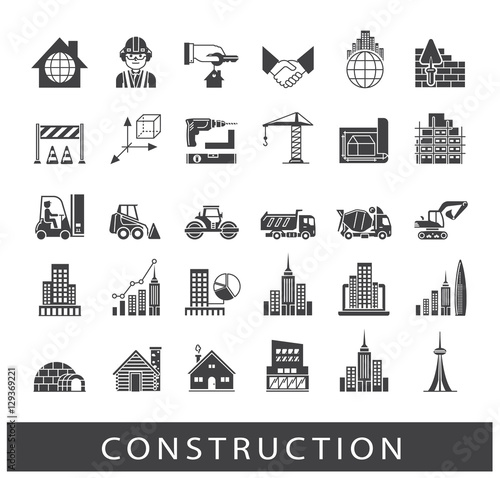 Set of construction icons. Collection of vector icons presenting ...