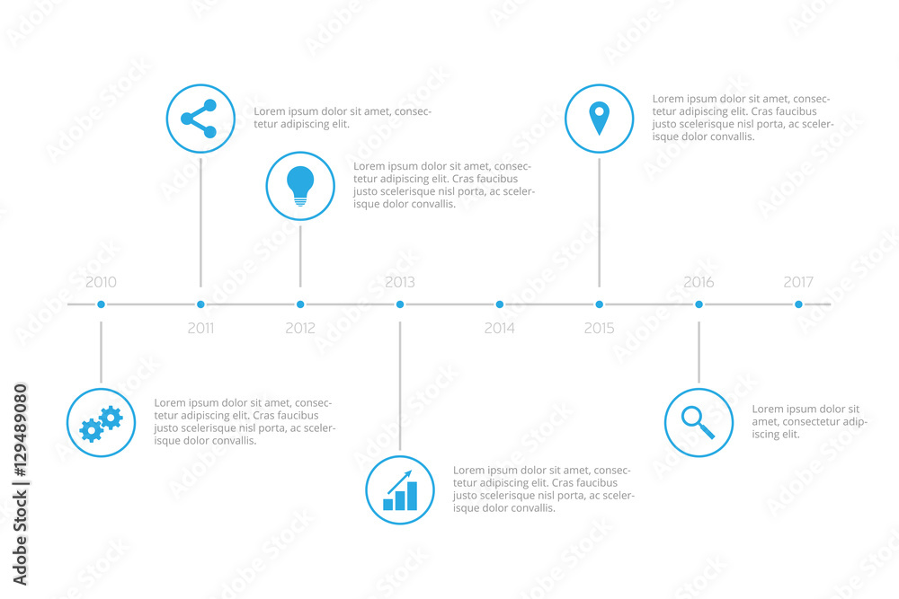 Simple Infographic Timeline - Sky Blue Stock Vector | Adobe Stock