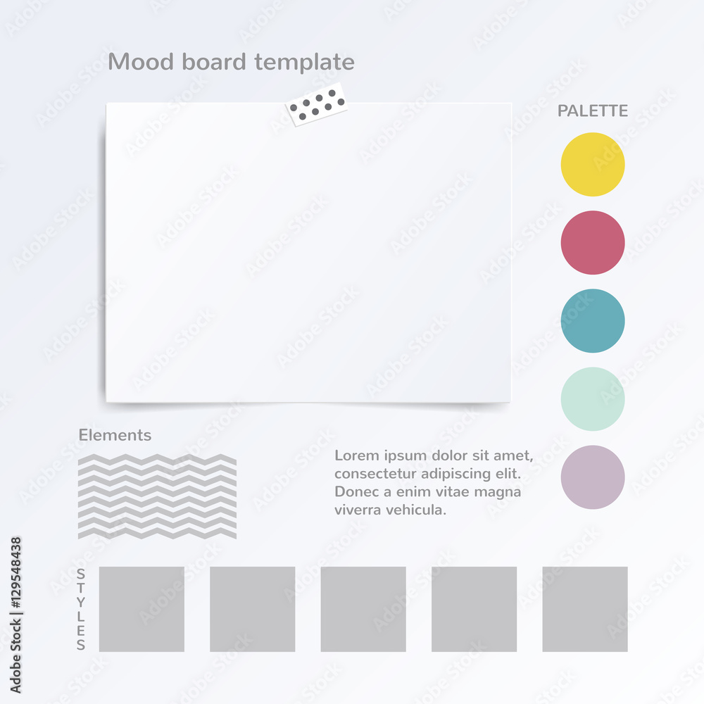Vector mock up template with color palette isolated on white background ...