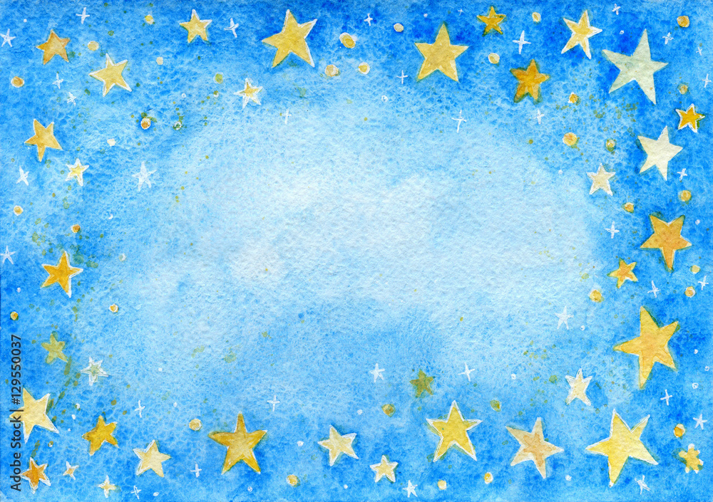 Yellow Star With Blue Background