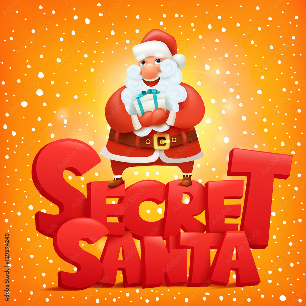 Secret santa claus invitation concept card Stock Vector | Adobe Stock